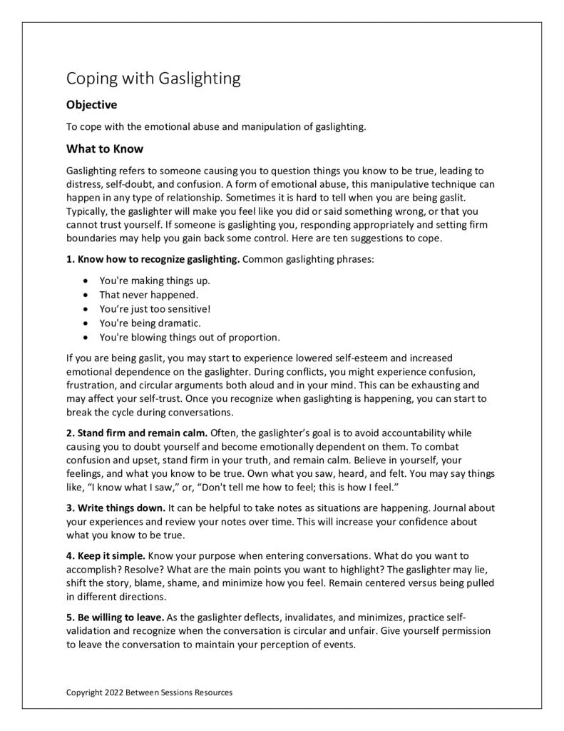 Coping With Gaslighting The Counseling Store