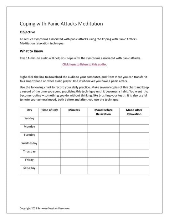 Coping with Panic Attacks Meditation (Audio) – The Counseling Store