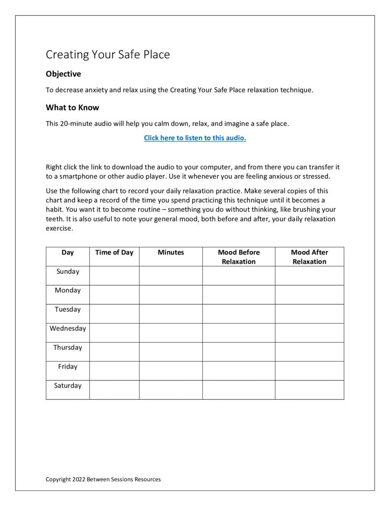 Creating Your Safe Place – The Counseling Store