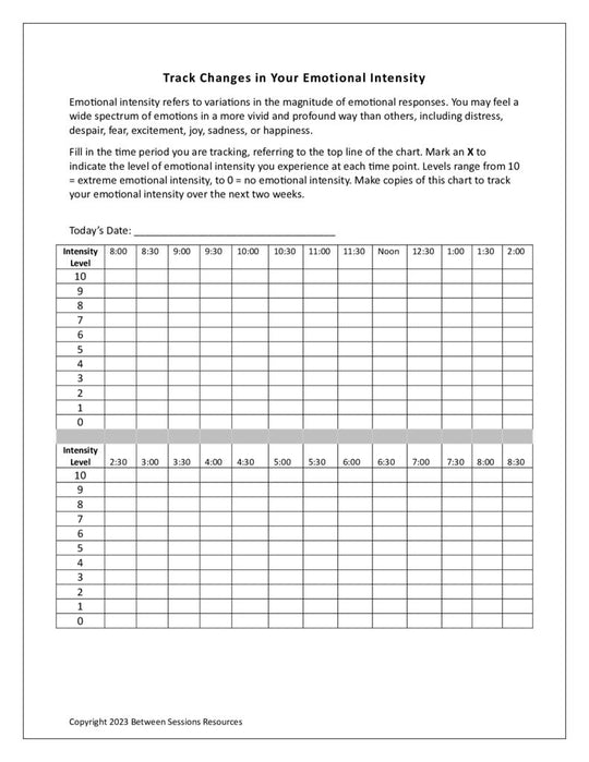 Track Your Emotional Intensity – The Counseling Store