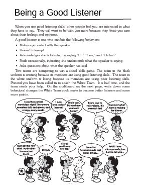 Being a Good Listener Worksheet (children) – The Counseling Store