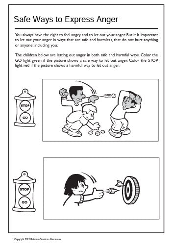Safe Ways to Express Your Anger Worksheet (children) – The Counseling Store